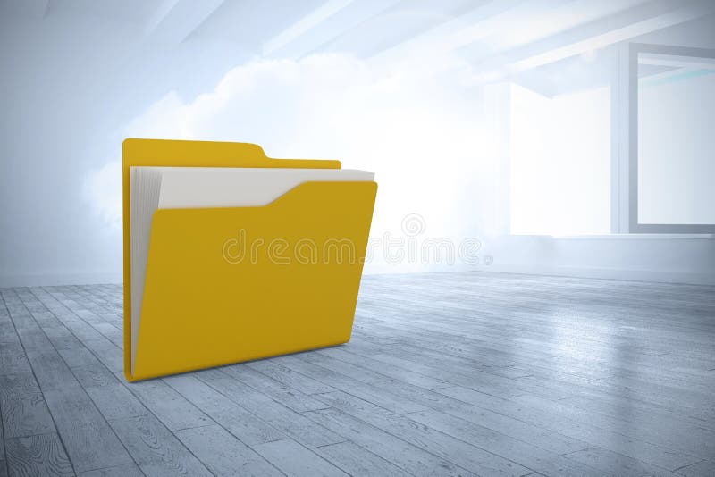 Composite Image of Yellow Folder with Document Stock Illustration ...