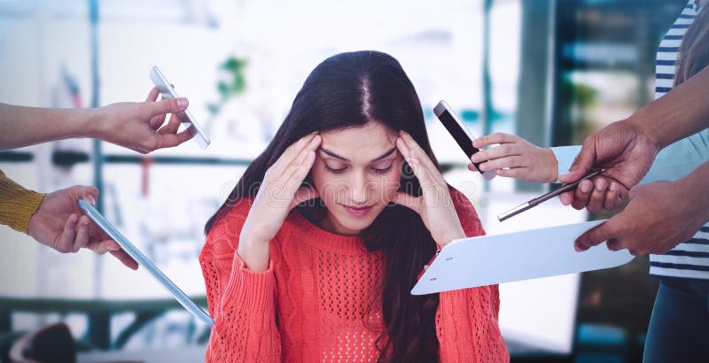 Composite Image of Young Creative Manager Feeling the Pressure Stock ...