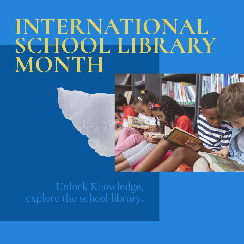 Composite of International School Library Month Text and Diverse ...