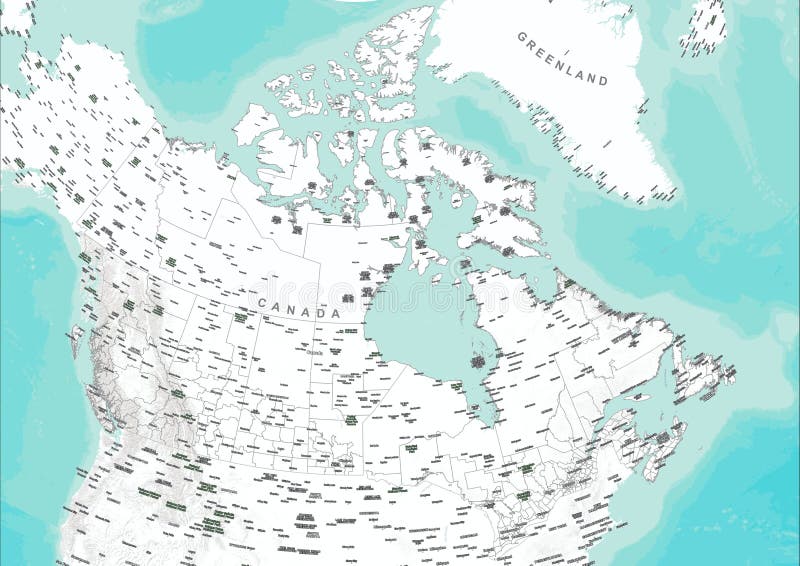 Composite Labels Map of Canada Stock Illustration - Illustration of ...