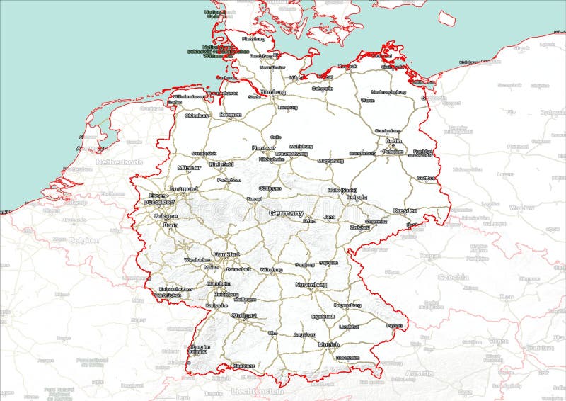 Composite Labels Map of Germany Stock Illustration - Illustration of ...
