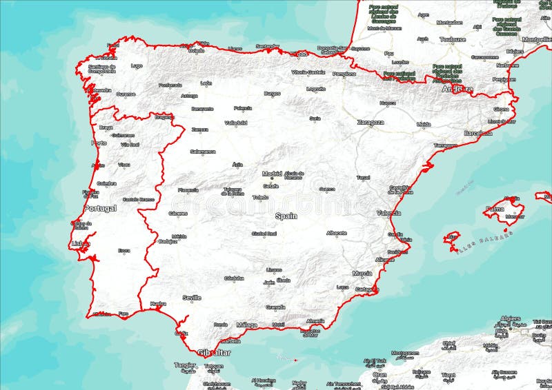 Composite Labels Map of Spain Stock Illustration - Illustration of ...