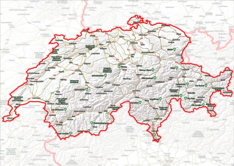 Composite Labels Map of Switzerland Stock Illustration - Illustration of pattern, labels: 327295783