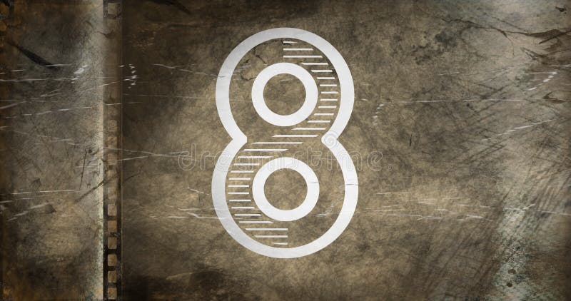 Composite of Number 8 Against Rusty Metallic Background, Copy Space ...