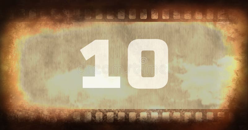 Composite of Number 10 Text Over Old Rusty Negative Camera Film with ...