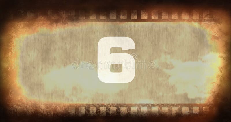 Composite of Number 6 Text Over Old Rusty Negative Camera Film with ...