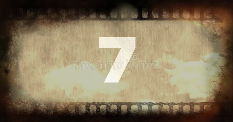 Composite of Number 7 Text Over Old Rusty Negative Camera Film with ...