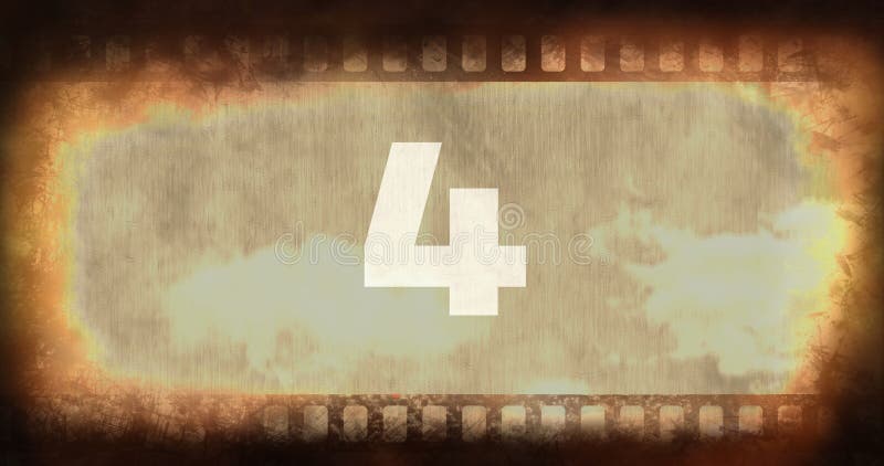 Composite of Number 4 Text Over Old Rusty Negative Camera Film with ...
