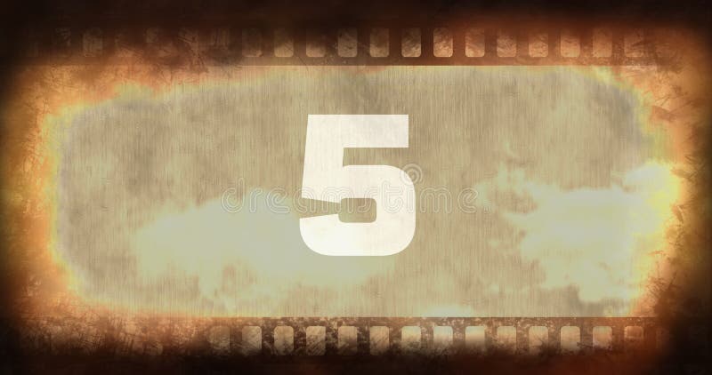 Composite of Number 5 Text Over Old Rusty Negative Camera Film with ...