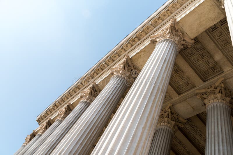 Composite Order of Greek Style Columns Stock Image - Image of justice ...