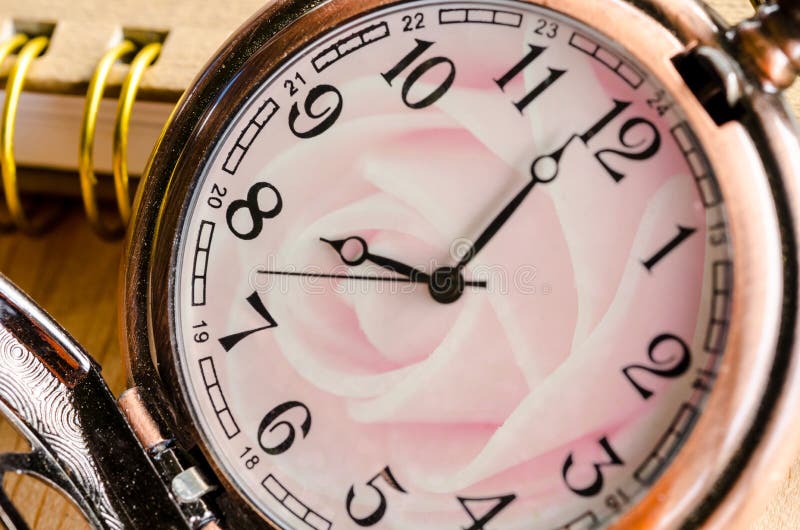 Composite of Pink Roses and Clock. Stock Image - Image of mother, hours ...
