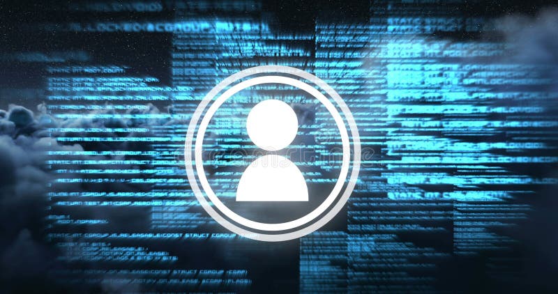 Composite of Profile Icon in Circles Over Programming Language Against ...