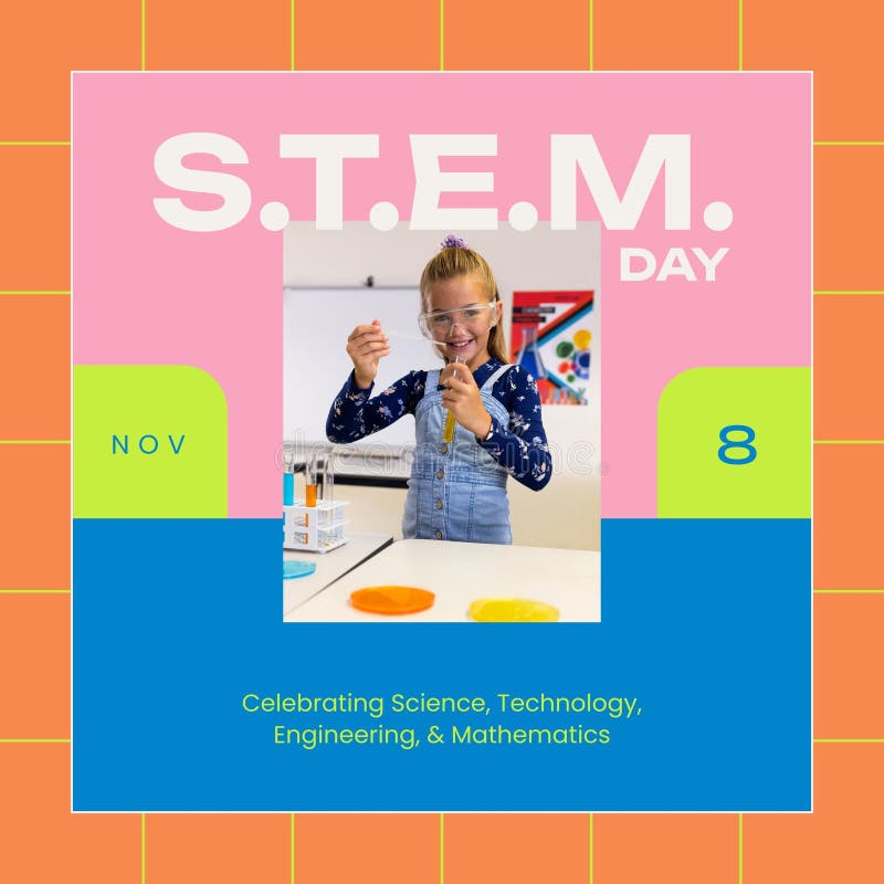 STEM Text Word Collage, Colorful Fabric on Blue Denim, Science ...