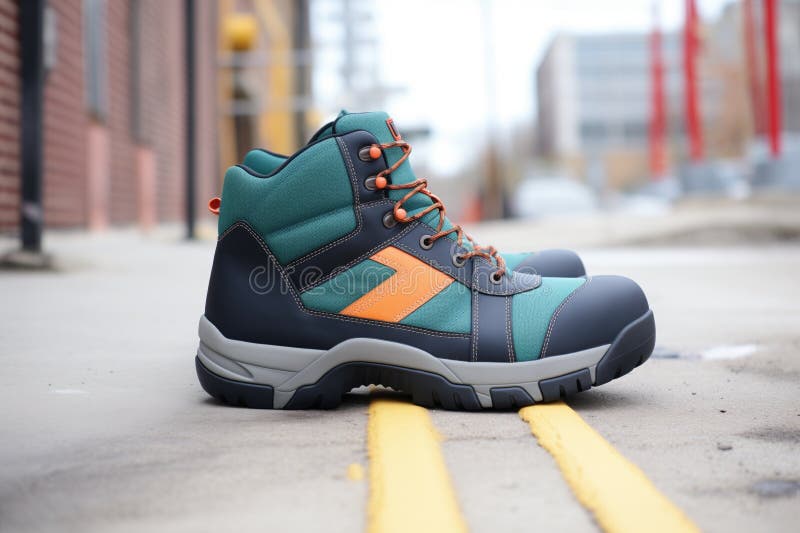 Composite Toe Work Boots Made from Recycled Materials Stock Photo ...