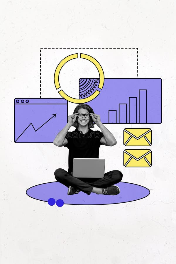 Composite Trend Artwork Sketch Collage of Interface Website Window ...