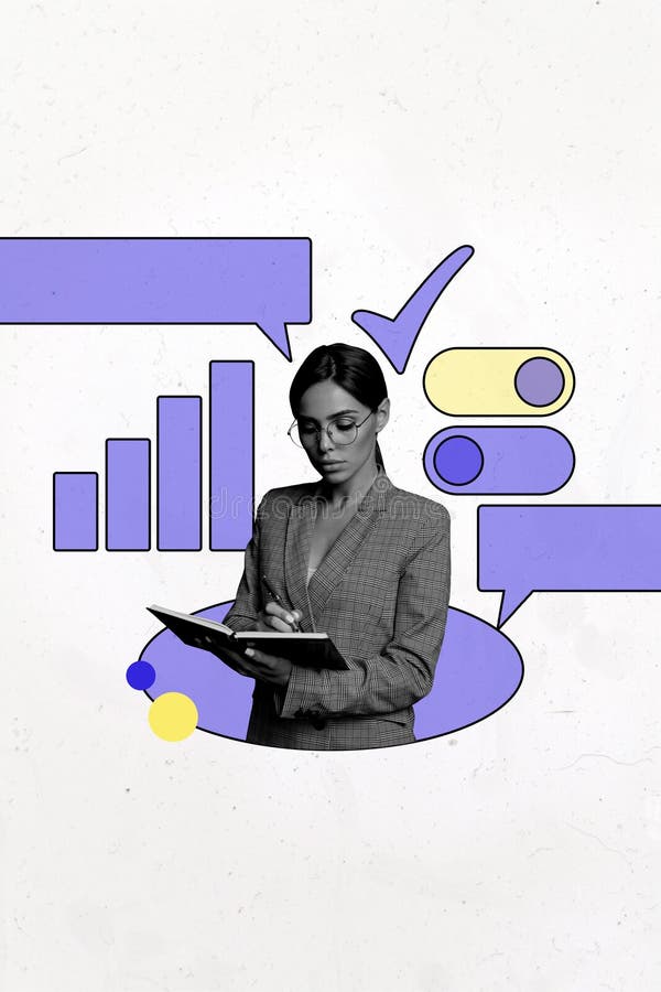 Composite Trend Artwork Sketch Image Collage of Interface Website Stats ...