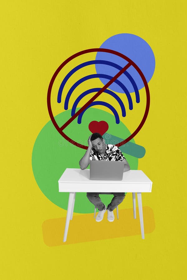 Composite Trend Artwork Sketch Image Collage of Wifi Internet Wireless ...