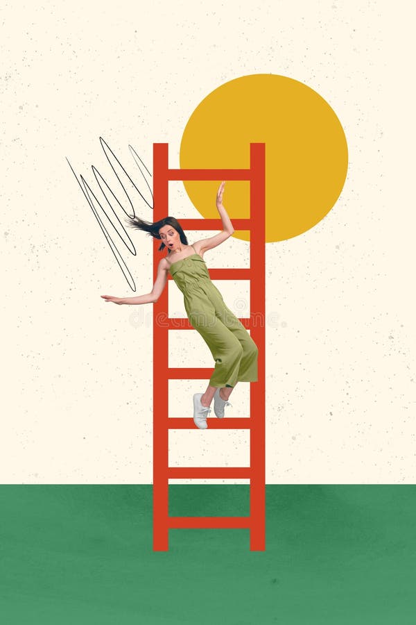 Composite Trend Artwork Sketch Image 3D Photo Collage of Afraid Young ...