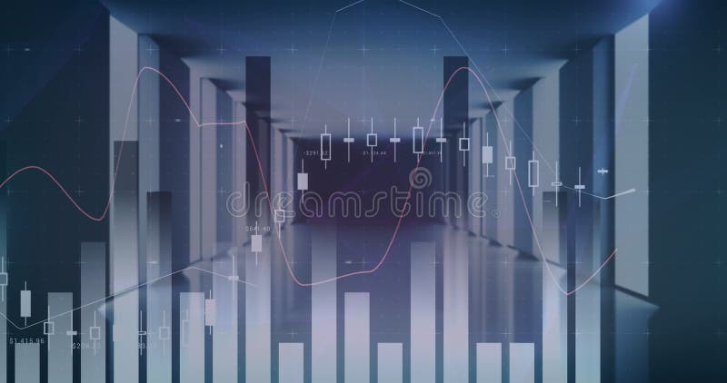 Composite Video of Statistical Data Processing Against Empty Office in Background Stock Footage ...