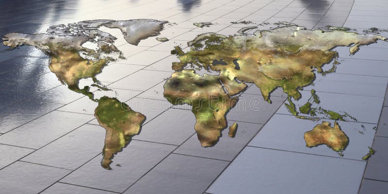 Composite of World Map with Colorful Effects Stock Image - Image of ...