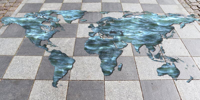 Composite of World Map with Colorful Effects Stock Image - Image of ...