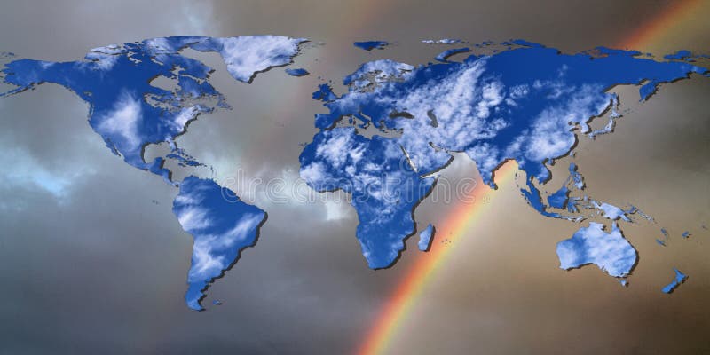 Composite of World Map with Colorful Effects Stock Photo - Image of ...