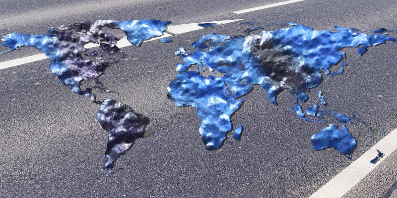 Composite of World Map with Colorful Effects Stock Image - Image of ...