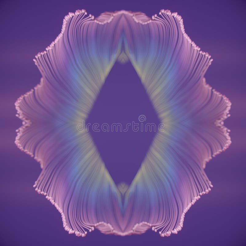Organic Growing Lines in Flower Shape with Trendy Gradient on Purple ...