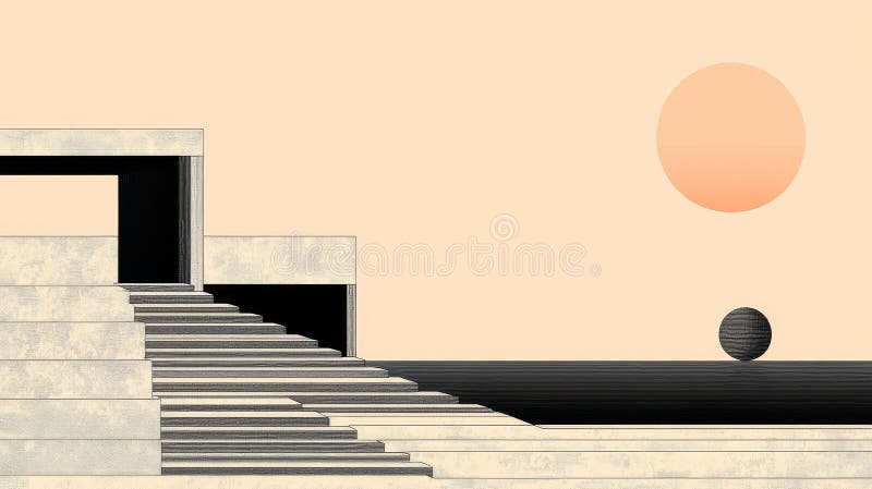 A Composition of Abstract Geometric Shapes Illuminated by Soft Sunlight ...