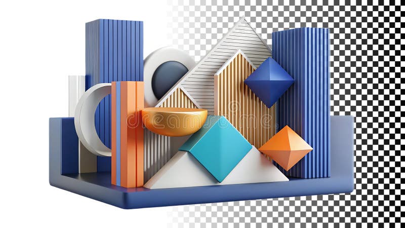 Colorful Abstract Geometric Blocks, Modern Design Composition Shapes ...