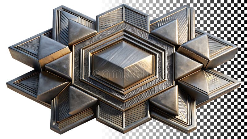 Abstract Geometric Metallic Shapes, Angular Modern Design Elements Png ...