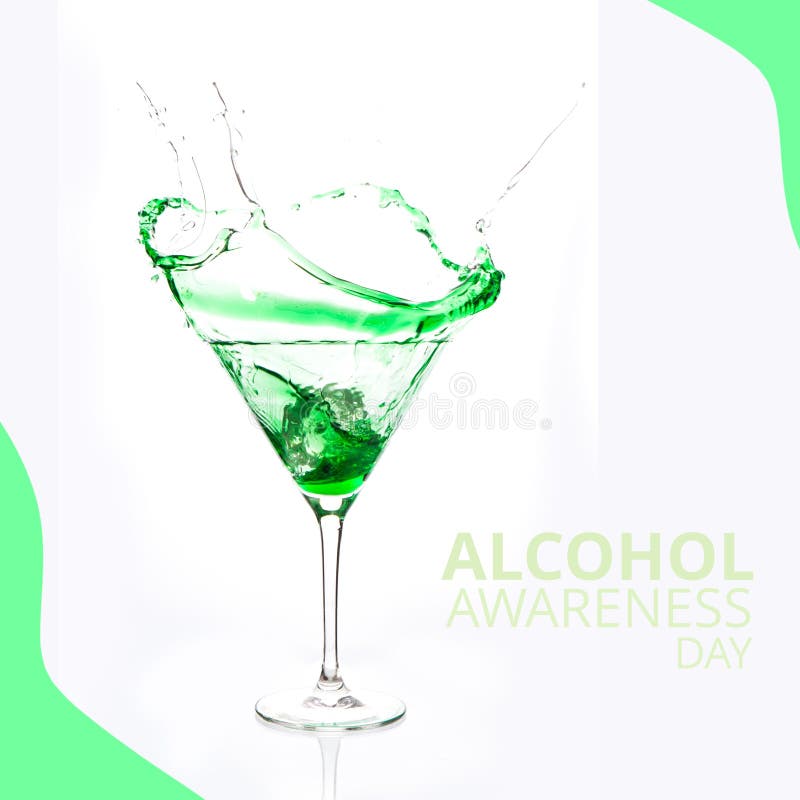 Composition of Alcohol Awareness Day Text with Drink on White ...