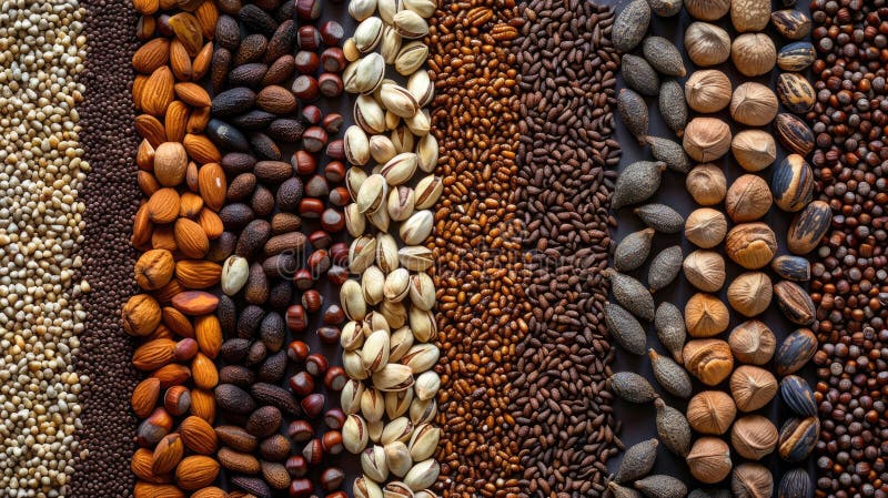 Composition of All Kinds of Shelled Nut Kernels Stock Illustration ...