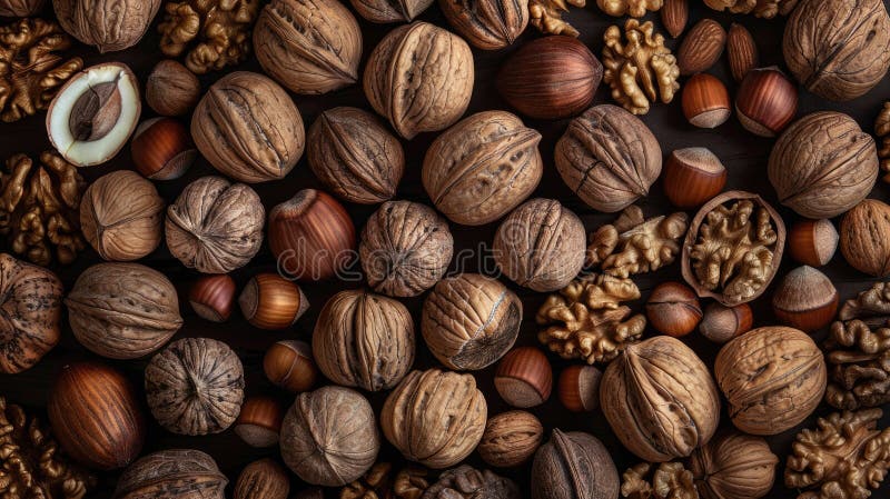 Composition of All Types of Walnut Stock Illustration - Illustration of ...