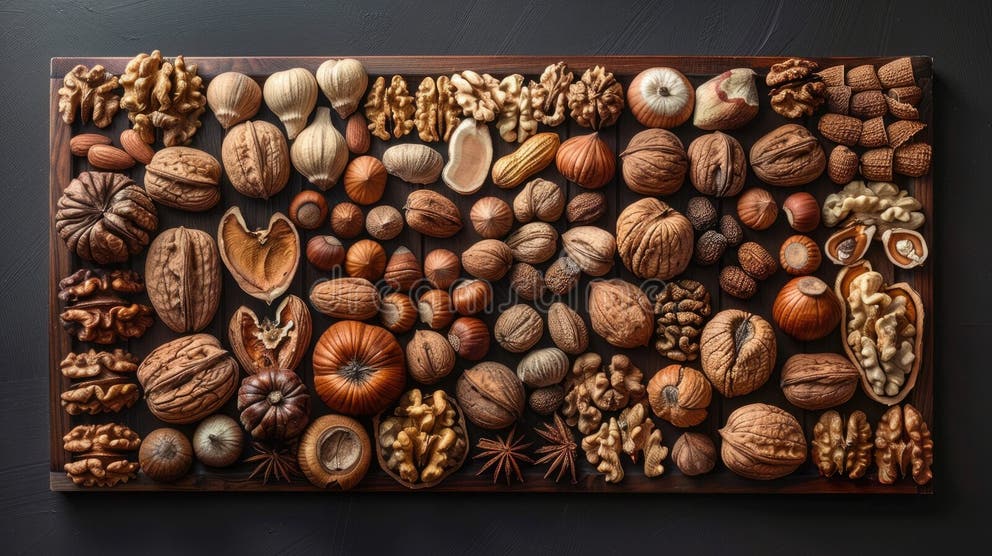 Composition of All Types of Walnut Stock Illustration - Illustration of ...