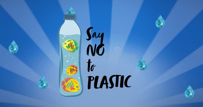 Composition of Anti Plastic Ecology Text and Fish in Bottle and ...