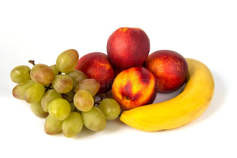 Composition of Various Fruits on White Background Stock Photo - Image ...