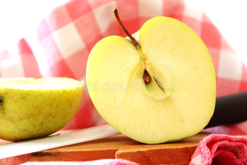 Apple cut in half stock photo. Image of diet, table, fresh - 30059776