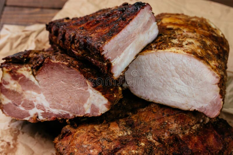 Composition of Aromatic, Smoked Cold Cuts Stock Photo - Image of ...