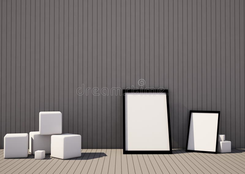 Composition of Art and Shape Geometry Exhibition Room Stock ...