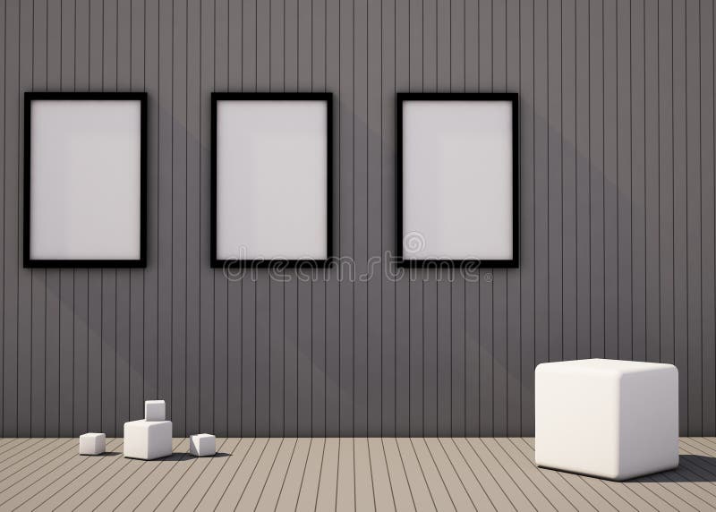 Composition of Art and Shape Geometry Exhibition Room Stock ...