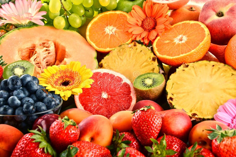Composition with Assorted Fruits Stock Image - Image of juicy, apple ...