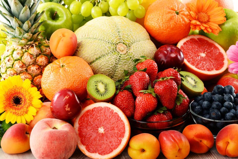 Composition with Assorted Fruits Stock Image - Image of food, grocery ...