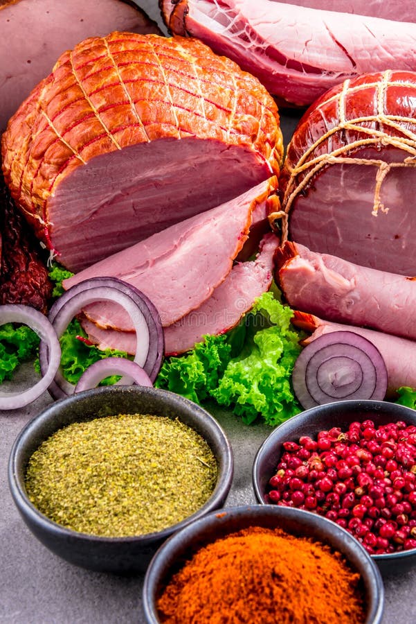 Composition with Assorted Meat Products Stock Image - Image of food ...