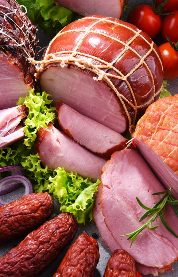 Composition with Assorted Meat Products Stock Image - Image of products ...