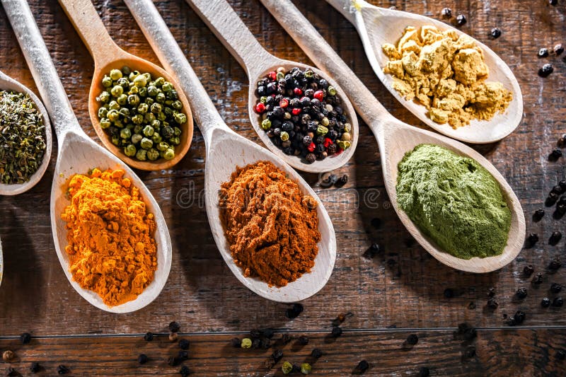 Composition with Assortment of Spices and Herbs Stock Photo - Image of ...