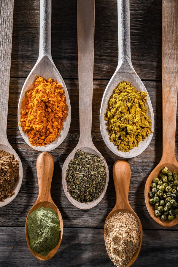 Composition with Assortment of Spices and Herbs Stock Image - Image of ...