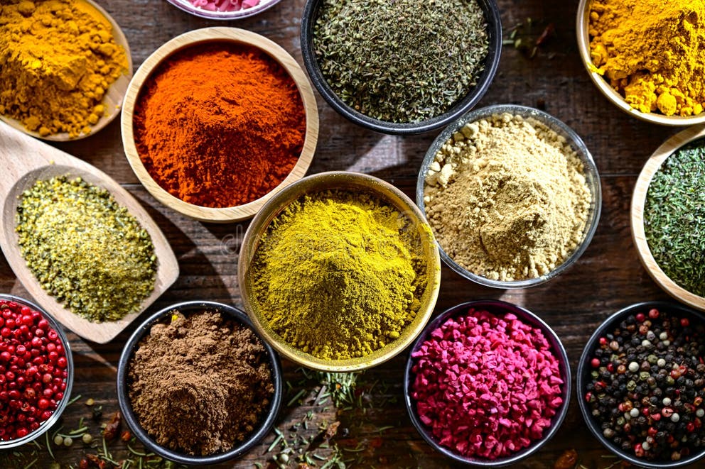 Composition with Assortment of Spices and Herbs Stock Photo - Image of ...