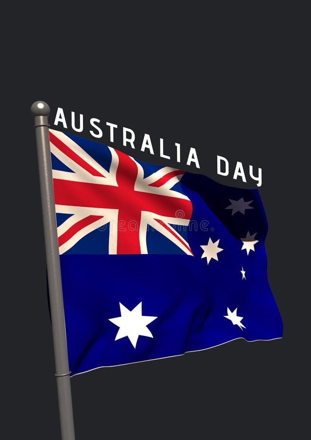 Composition of Australia Day Text Over Flag of Australia on Black ...