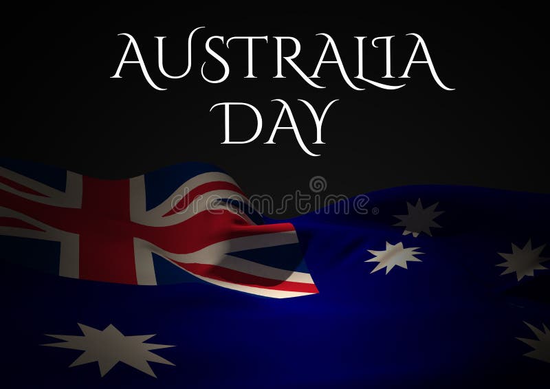 Composition of Australia Day Text Over Flag of Australia on Black ...